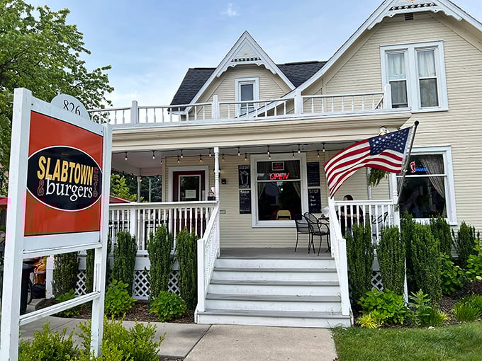 This Victorian charmer proves that great burgers can come with white picket fence appeal.