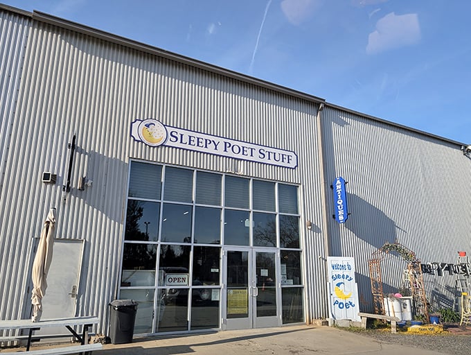 This corrugated steel warehouse might look humble, but inside lies a wonderland that would make even Marie Kondo spark joy.