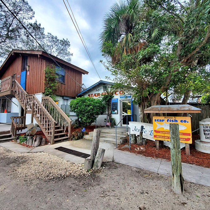 This wooden seafood sanctuary looks like it was built by fishermen who got tired of eating their catch alone.