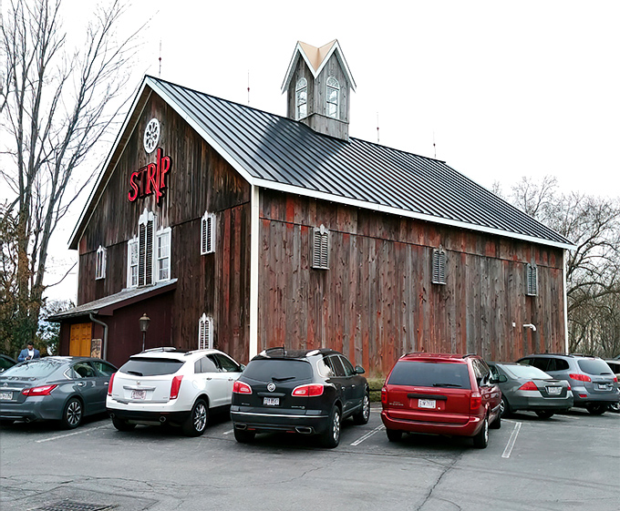Rustic barn on the outside, steak heaven on the inside. Strip Steakhouse turns weathered wood and country charm into the perfect meat sanctuary.