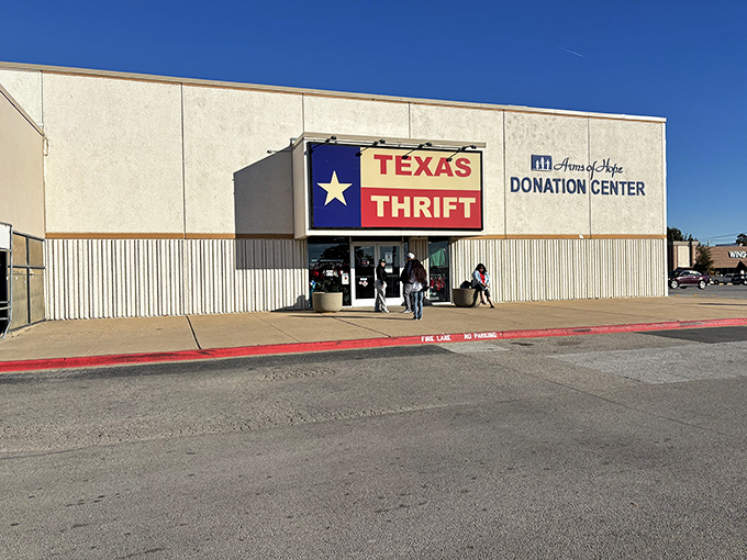 Stars, stripes, and steals! Texas Thrift proudly wears the Lone Star colors while housing mountains of pre-loved treasures.