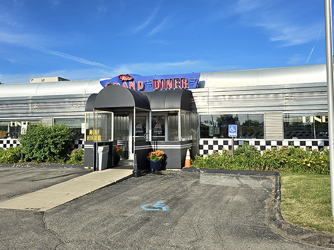 Classic checkered floors and chrome stools - this is what diner dreams are made of, folks.