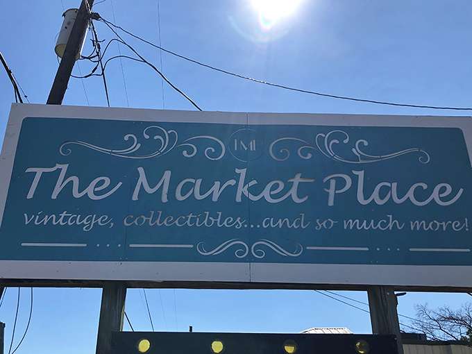 The Market Place sign says it all: "vintage, collectibles...and so much more!" Understatement of the century for this Niles gem.