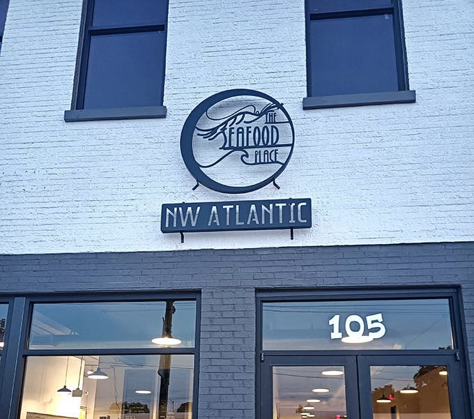 Sometimes the best treasures hide behind the simplest signs – this white brick beauty proves it.