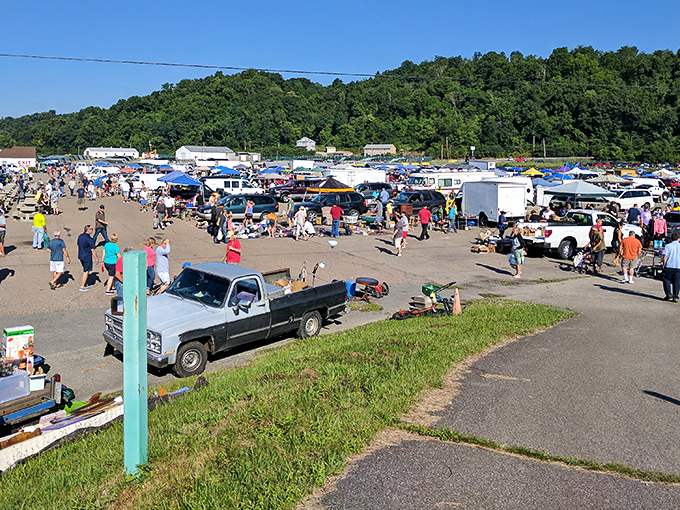 From above, this sprawling wonderland looks like a treasure hunter's version of Woodstock without the music.