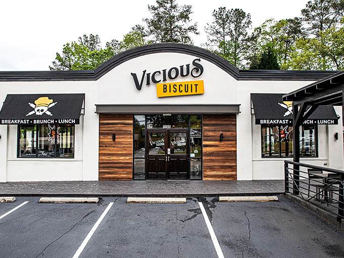 Modern meets comfort food at this Columbia gem where biscuits get the gourmet treatment they deserve.