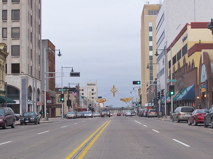 Appleton: Blue skies frame this vibrant downtown where your Social Security check stretches like Wisconsin cheese curds fresh from the fryer.