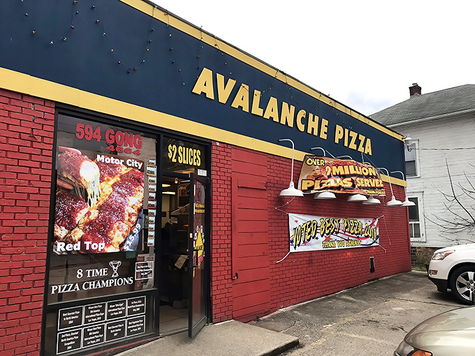 When a pizzeria paints itself this boldly, you know they're confident about what's cooking inside.