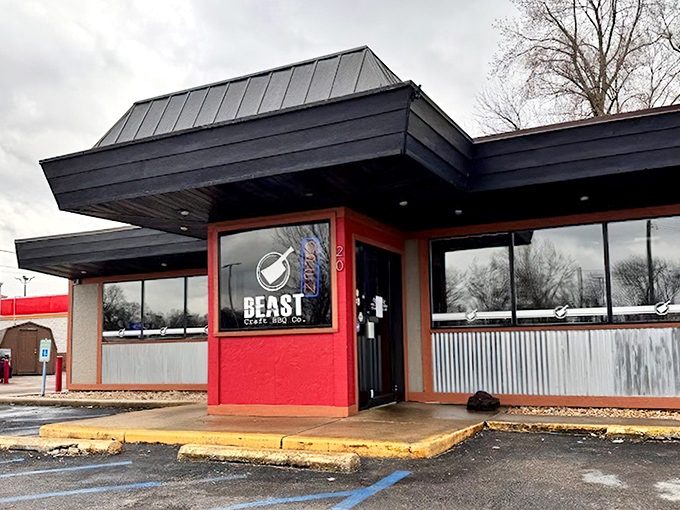 Modern on the outside, primal on the inside. BEAST's metal and red exterior is like a warning sign: "Prepare for flavor that doesn't apologize."