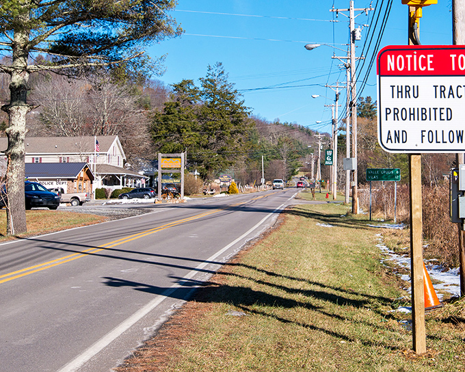 Nestled in the North Carolina mountains, this quiet roadside entrance to Valle Crucis proves that the most charming places often fly under the radar.