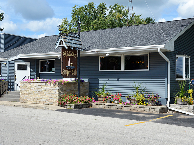 Those colorful flowers can't compete with the sizzling steaks waiting inside this gem.