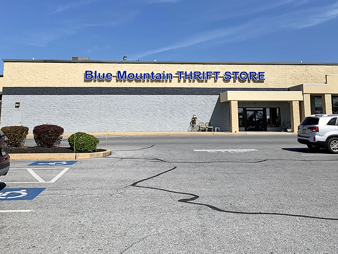 Spacious and inviting, Blue Mountain Thrift Store stands ready for exploration. The thrill of the hunt begins at these doors.