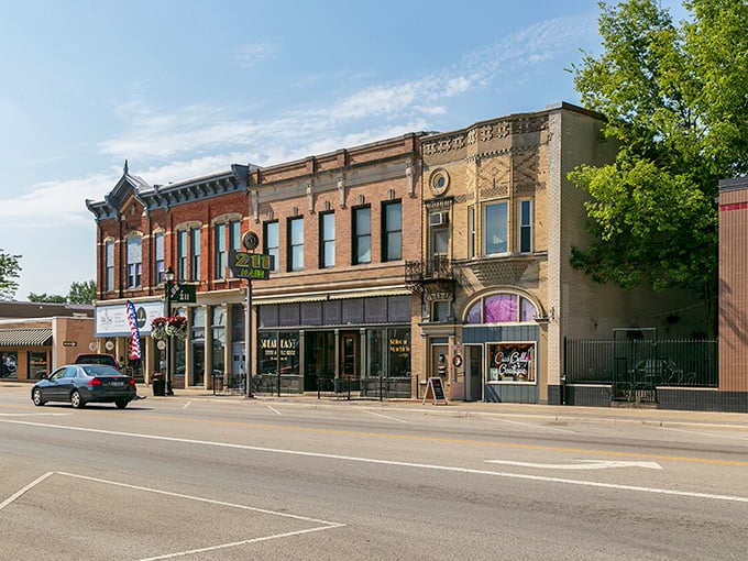 Brick buildings with character anchor Celina's affordable downtown, where your dollar goes further than your grandkids on a sugar rush.