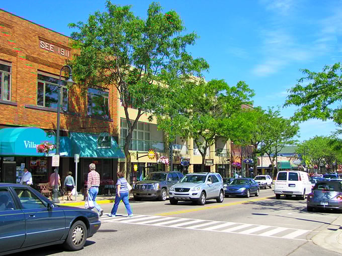 These colorful storefronts in Charlevoix prove that small-town charm never goes out of style, thank goodness.
