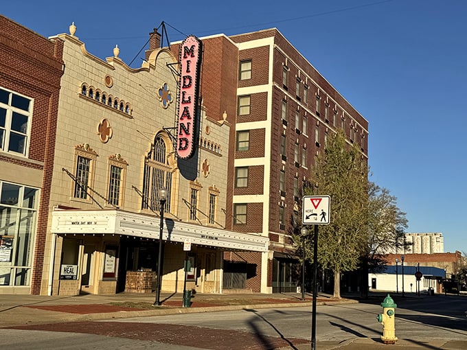 Brick facades and vintage storefronts line Coffeyville's main drag &ndash; a living museum where bargains are the main attraction.