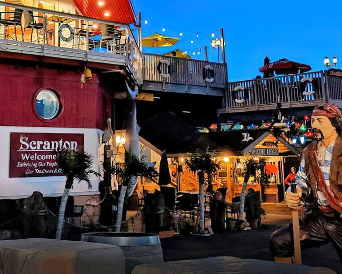 All aboard for dinner! This landlocked vessel serves up seafood adventures that would make Blackbeard jealous.