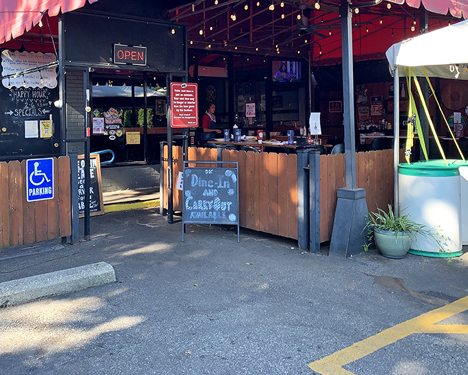 DK Diner's outdoor seating area: where strangers become friends over coffee and the world's most patient waitstaff keeps everyone smiling.