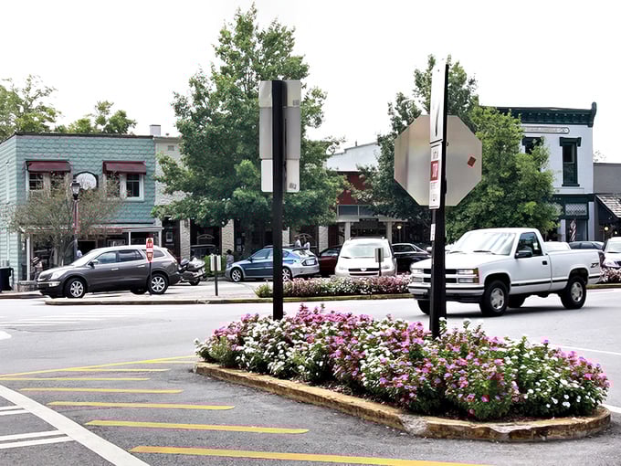 Dahlonega's streets bloom with flowers and small-town charm. Where parking spots are plentiful and nobody's in a hurry.