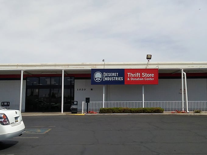 The red and blue signage stands out against the Arizona sky, like a beacon for bargain seekers.
