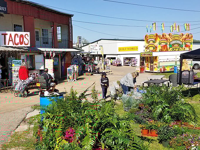 Colorful signs and bustling crowds create the perfect atmosphere for serious bargain hunting and casual browsing alike.