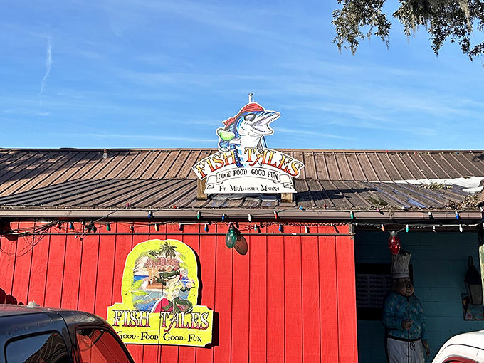 This cheerful red building practically shouts "come on in" to anyone craving authentic coastal flavors.