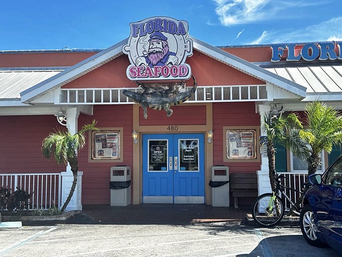 That oversized catch on the sign isn&rsquo;t just decoration &ndash; it&rsquo;s a promise of hearty seafood feasts inside Cocoa Beach&rsquo;s favorite spot.