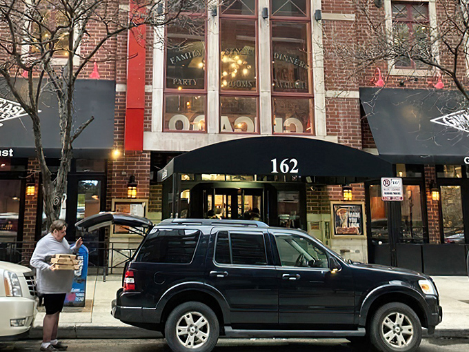 This brick fortress of deep dish stands ready for another night of cheese pulls and happy sighs.