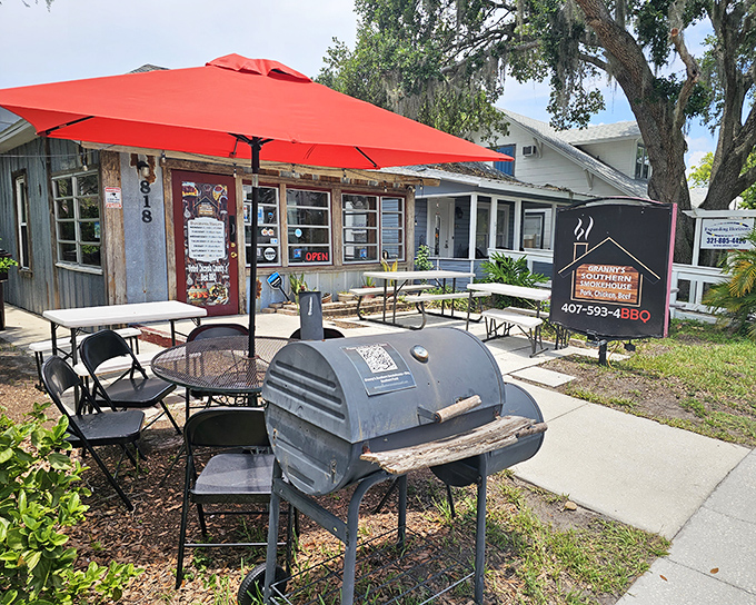 When your smoker's working overtime in the front yard, you know serious business is happening inside.