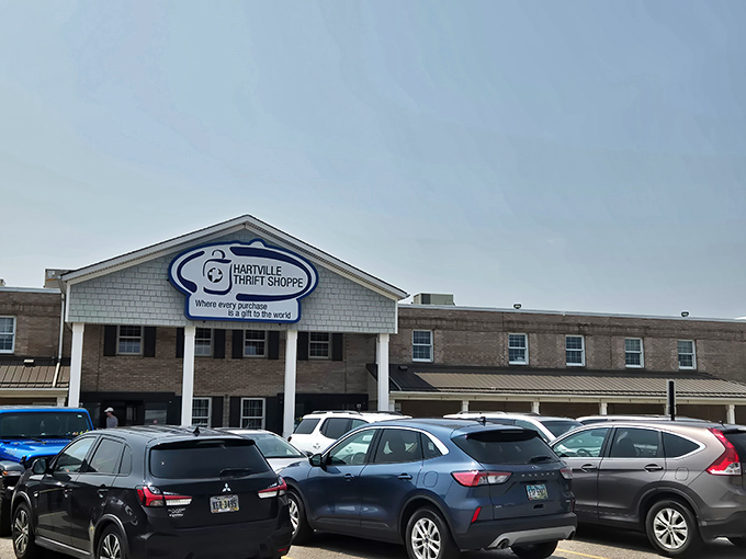 Hartville's spacious parking lot hints at the treasure-hunting adventures waiting inside those doors.
