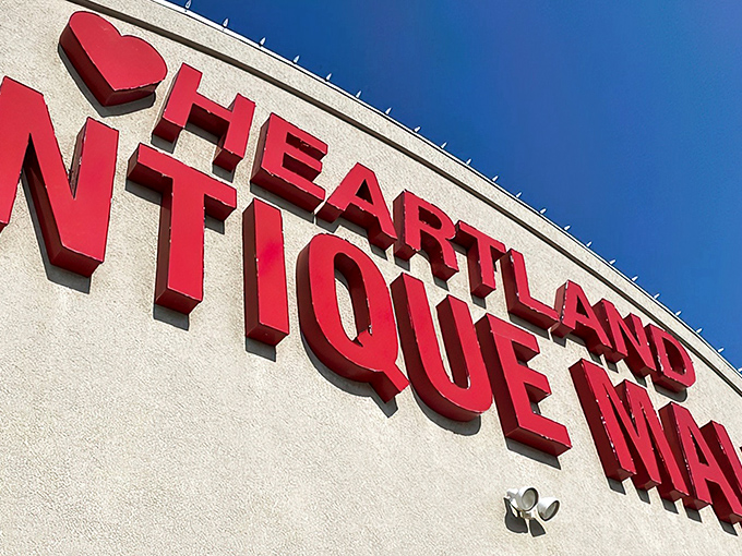 Heartland's red heart logo isn't just cute - it's a promise that this place will steal yours with incredible finds.