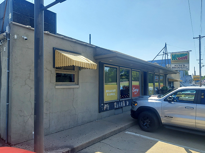 The Mountain Dew sign might be vintage, but Hyde's staying power is timeless. Simple exterior, extraordinary comfort inside.