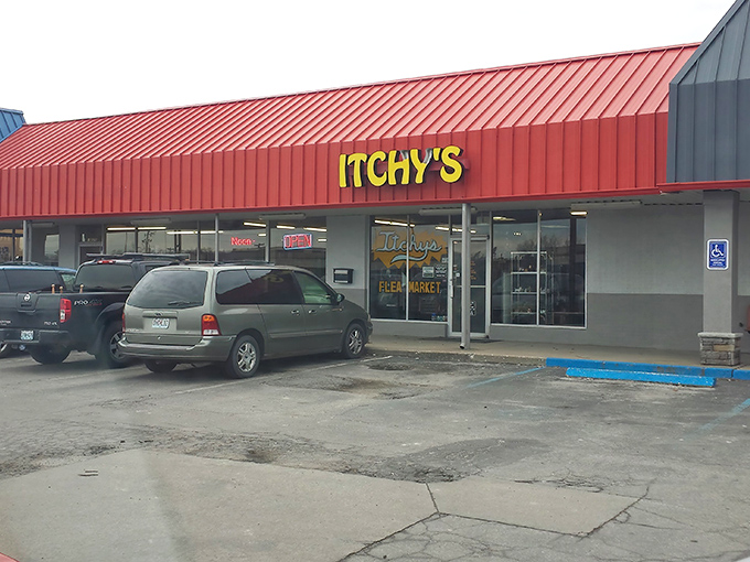 You can't miss Itchy's with that eye-catching signage. Inside those doors, a wonderland of collectibles awaits the curious shopper.