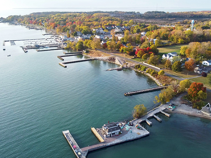 Nature's autumn masterpiece surrounds this Lake Erie gem like a Norman Rockwell painting come alive.
