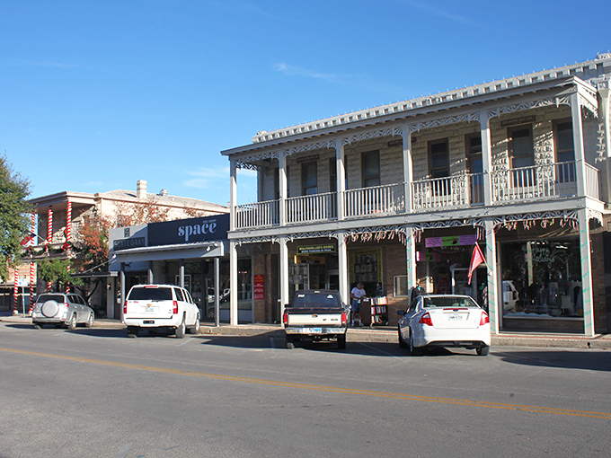 Classic storefronts with their charming balconies invite leisurely strolls through this affordable slice of Texas heaven.