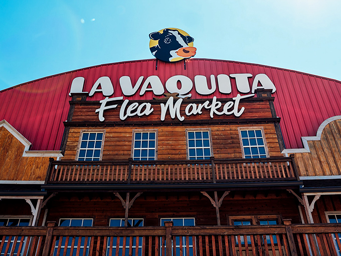 The iconic cow watches over La Vaquita like a guardian of good deals. If only it could talk about the treasures that have passed beneath.