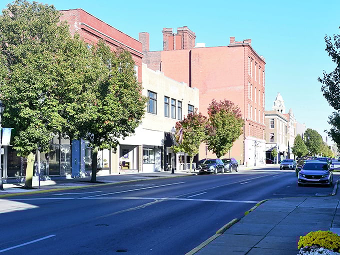 This downtown street scene captures Marion's perfect blend of historic charm and modern community spirit.