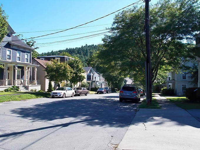 Tree-lined streets and Victorian homes create the kind of neighborhood where front porches still mean something.
