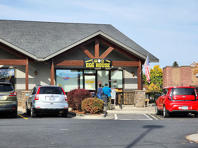 Stone and timber construction means they're serious about creating a warm, welcoming breakfast experience.