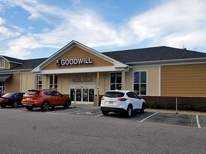 Same building, different angle - like discovering a vintage Chanel jacket hidden behind the Hawaiian shirts! 