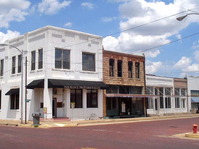 The classic brick buildings of Pauls Valley stand proudly against the Oklahoma sky, offering affordable charm and hometown character.