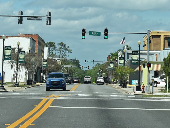 Perry's main drag proves that sometimes the best entertainment is watching life unfold at walking speed.