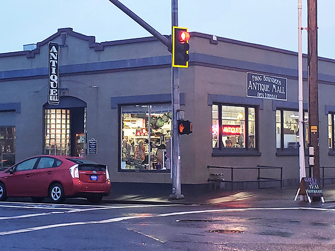 This corner antique mall in Astoria holds more surprises than a mystery novel. The building may be gray, but what's inside is anything but!