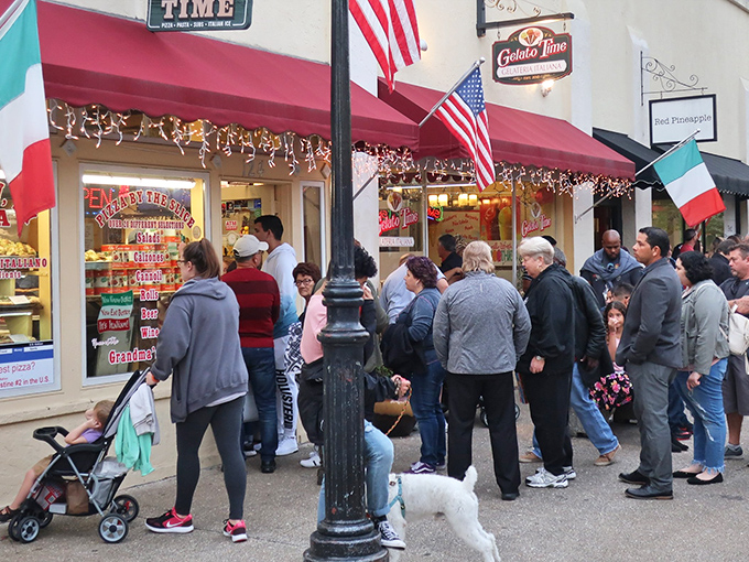 During peak hours, the line outside is like waiting for concert tickets—except the main act is a perfect slice of New York heaven.