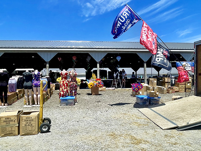 Those colorful flags dancing in the breeze promise serious treasure hunting adventures await inside this gem.