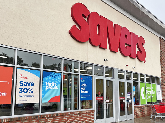 The red Savers sign glows with promise &ndash; inside lies a labyrinth of potential fashion finds and household treasures.