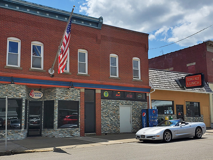 That classic brick façade has witnessed generations of Kane residents stopping by for their signature dogs. Like comfort food architecture with a side of nostalgia.