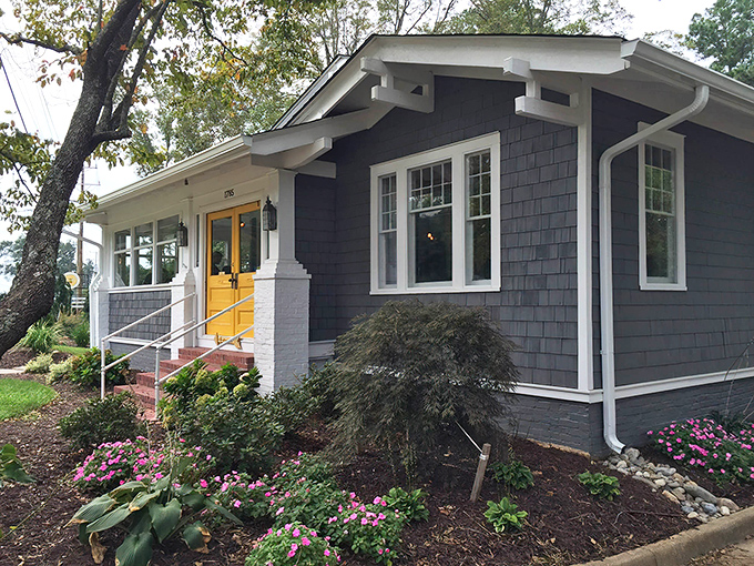 Craftsman-style charm with a splash of yellow&mdash;this isn't just a house, it's a biscuit paradise in disguise.