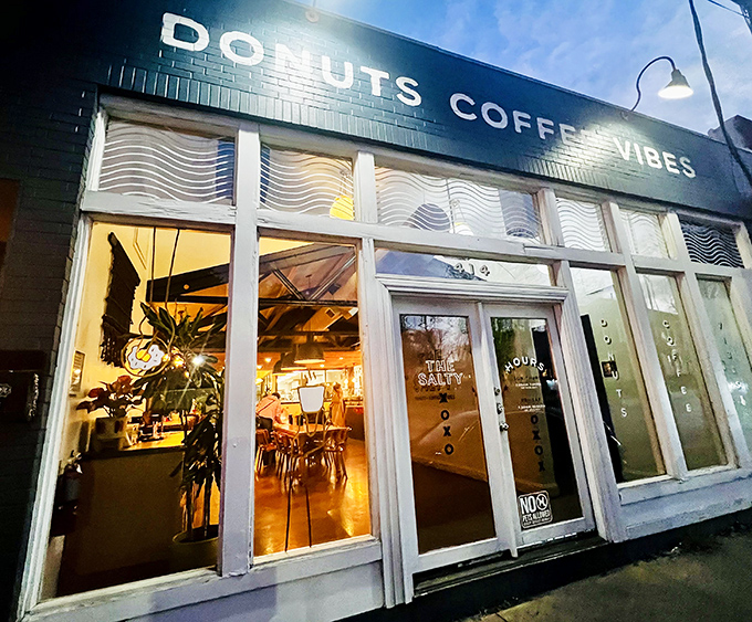 When the evening light hits just right, even donut shops look like they belong in magazines.