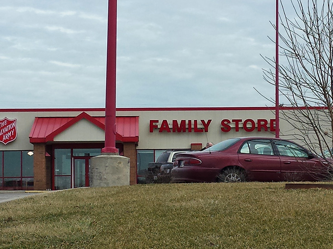 A quiet morning at the Salvation Army Family Store. That burgundy car might be dropping off tomorrow's treasures!