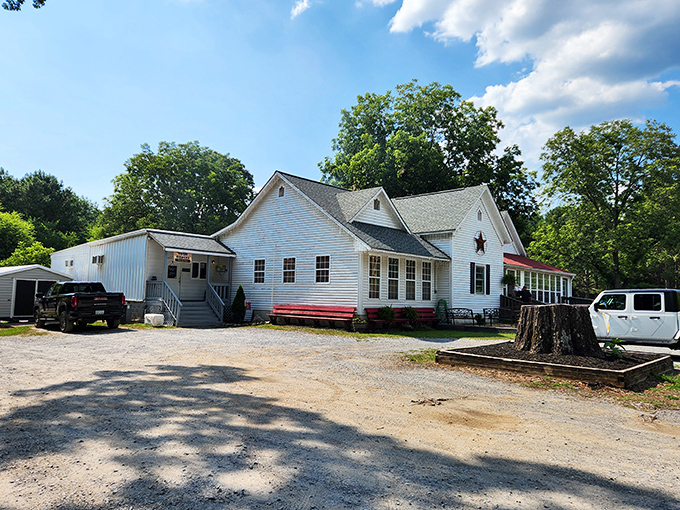 This unassuming white farmhouse hides a carnivore's paradise inside. Don't let the humble exterior fool you!
